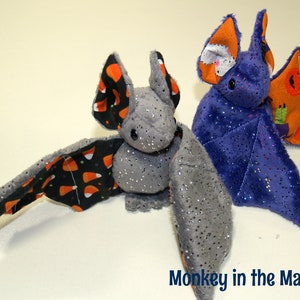 Bat Stuffie Lovey, Plush Bat Minky Satin, Stuffed Animal Lovie, Easter ...