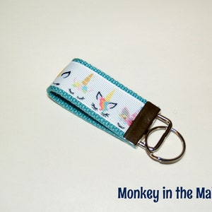 Unicorn Key Fob, Key Chain, Key Ring, Key Holder, Wristlet Key Fob ...