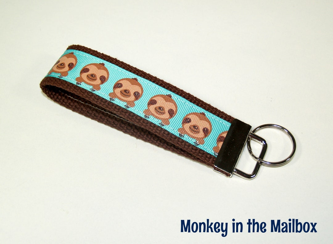 Sloth Key Fob, Key Chain, Key Ring, Key Holder, Wristlet Key Fob ...