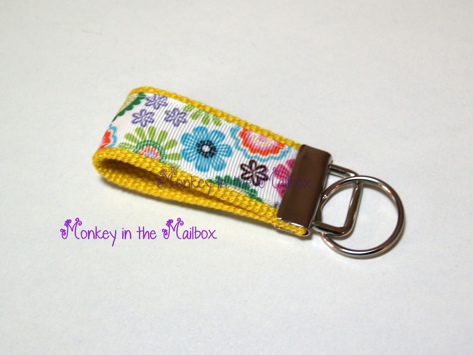 Colorful Flower Key Fob, Key Chain, Key Ring, Key Holder, Wristlet Key ...