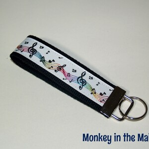 Music Note Lover Rainbow Key Fob, Key Chain, Key Ring, Key Holder ...