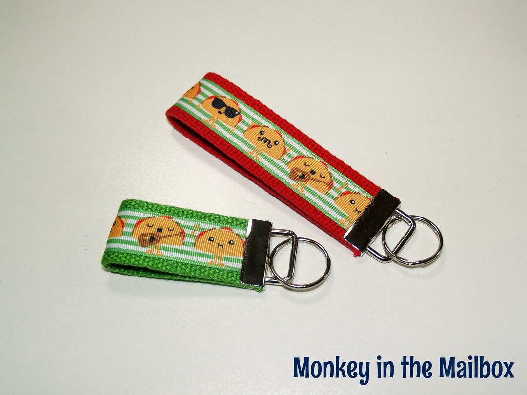 Taco Key Fob, Taco Key Chain, Fiesta Taco Key Ring, Key Holder ...