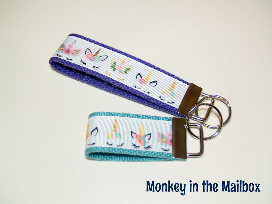 Unicorn Key Fob, Key Chain, Key Ring, Key Holder, Wristlet Key Fob ...