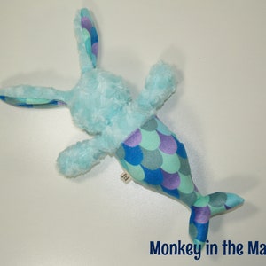 Bunny Mermaid Stuffed Animal, Rabbit Stuffie, Minky Stuffed Animal ...