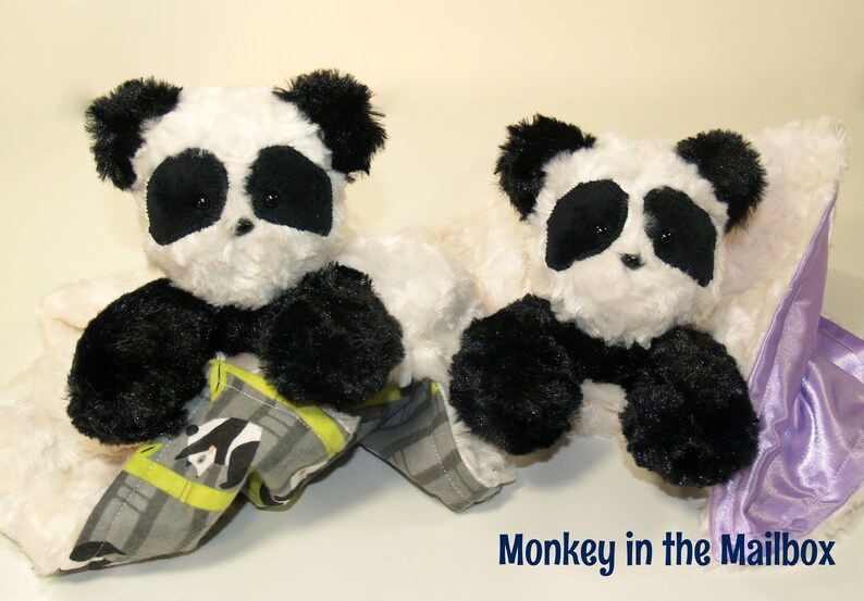 Panda Bear Lovey Blanket Lovie Stuffed Animal Minky Satin - Etsy