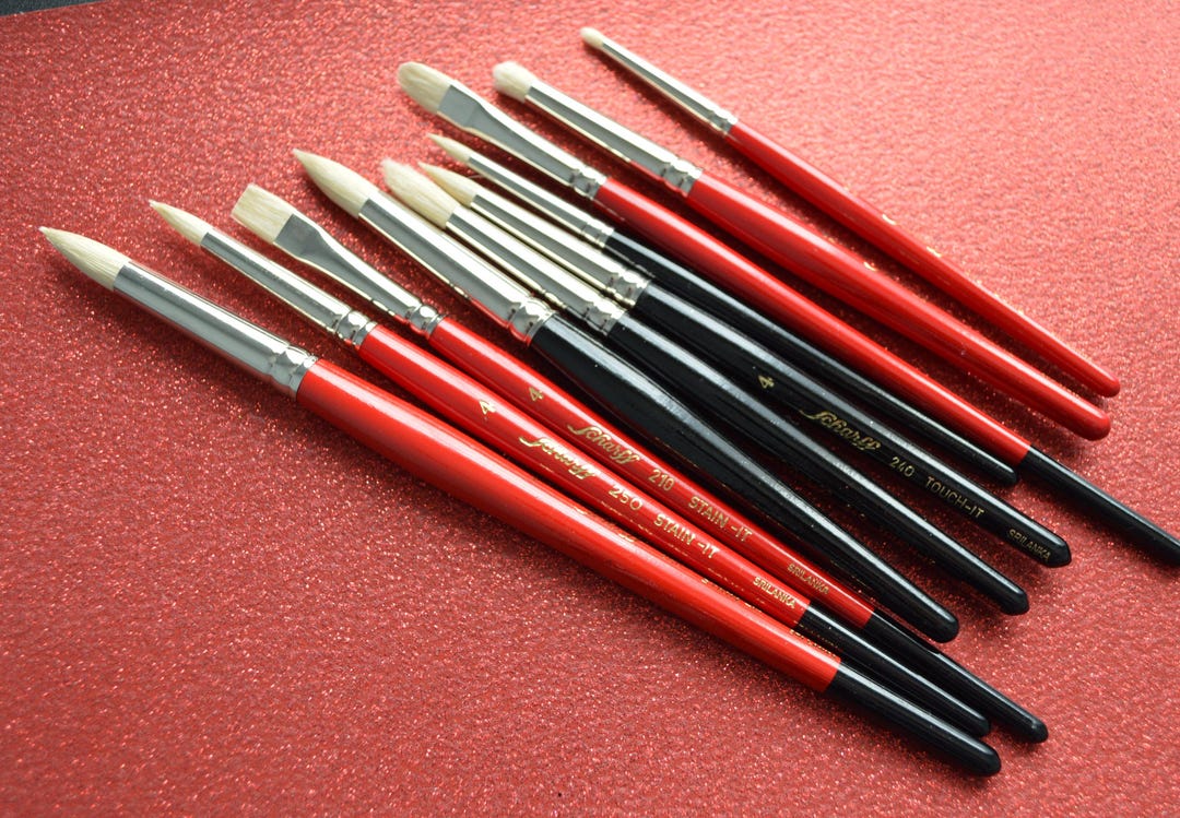 Scharff Paint Brushes White Bristle Assorted Lot of 10 - Etsy