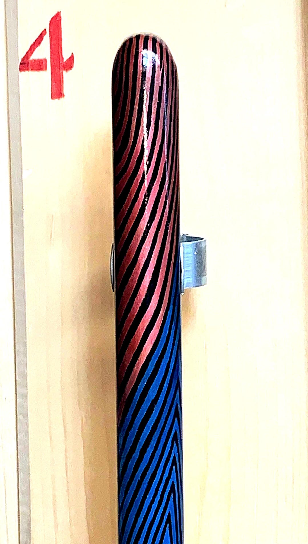 Hand-painted Poplar Walking Stick Blue & Red Sand Art Design W21 - Etsy