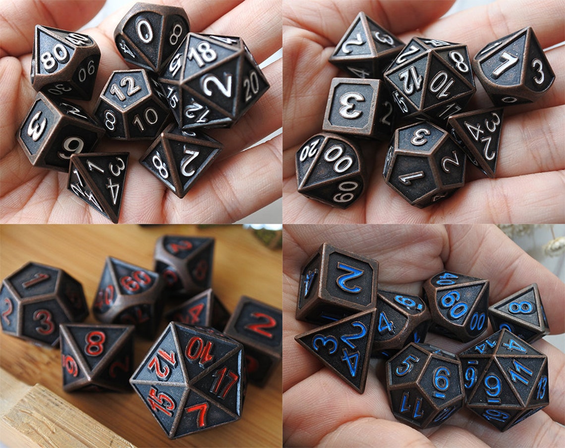 Set di dadi DND in metallo nero argento Drago e dungeon Set - Etsy Italia