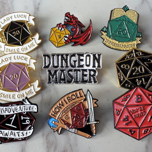 Cosmic D20 Dice Enamel Pins - Etsy
