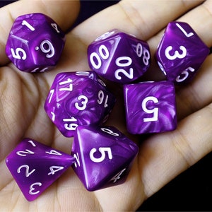 Dnd Dice Set / Purple Pearl Marble Swirl Polyhedral Dice / D&D Dice ...