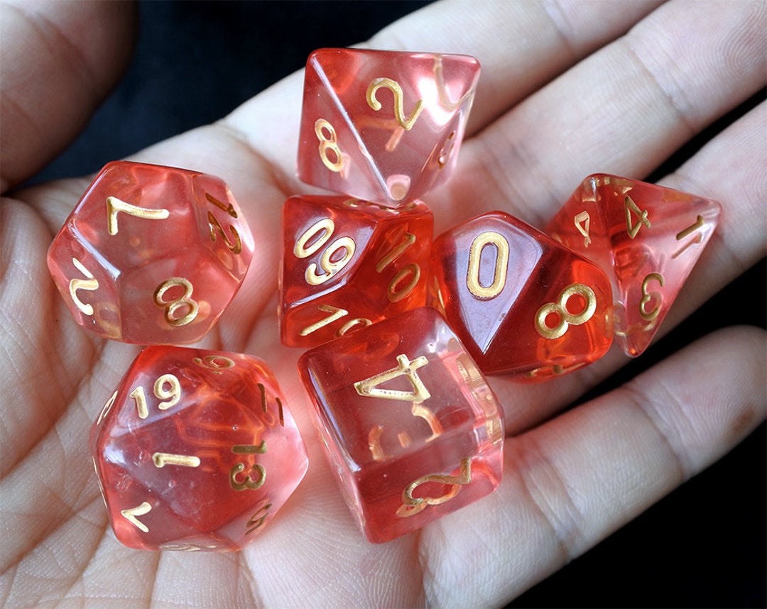 Dnd Dice Set / Red Translucent Polyhedral Dice / D&D Dice, Dungeons and ...