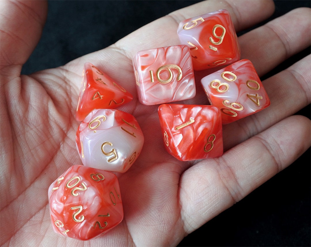 Dnd Dice Set / Red White Mix Color Polyhedral Dice / D&D Dice, Dungeons ...