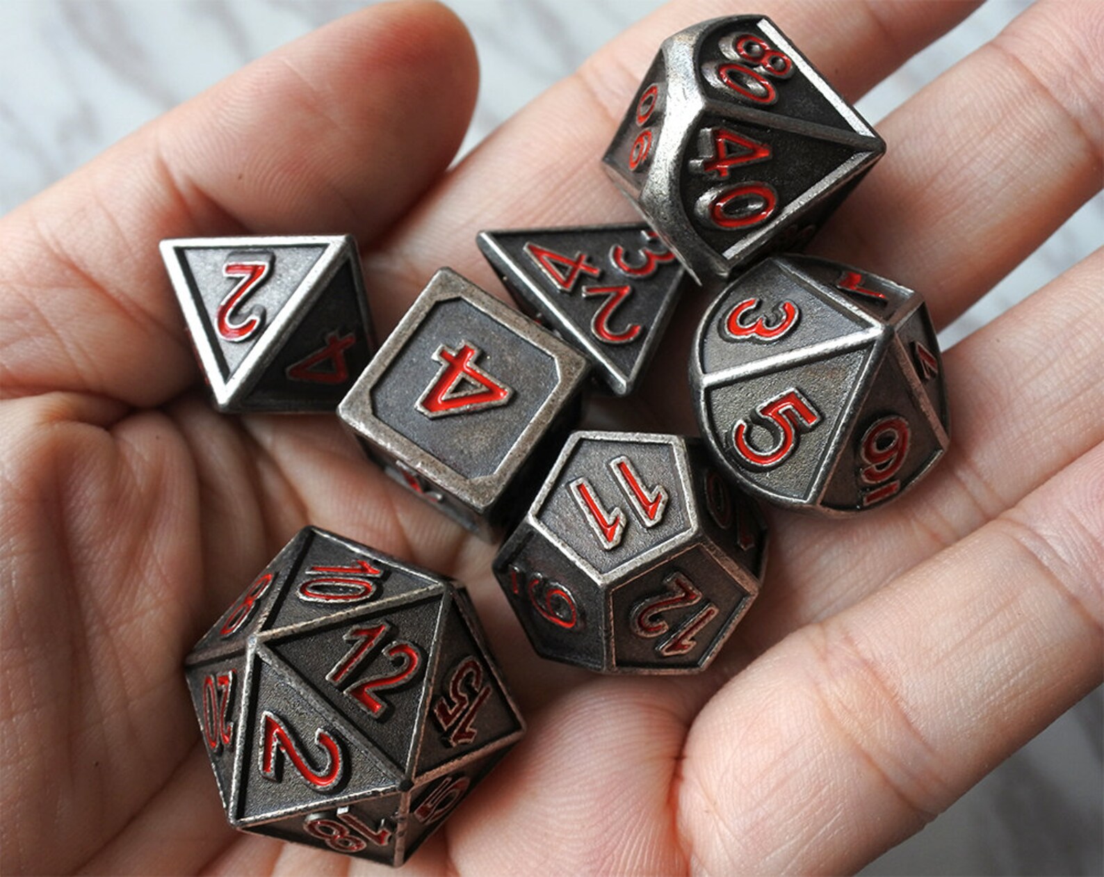 Set di dadi DND in metallo nero argento Drago e dungeon Set - Etsy Italia