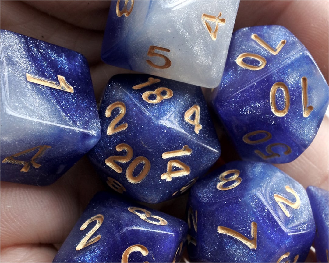 Dnd Dice Set, Polyhedral Dice, Dark Blue Galaxy D&D Dice, Dungeons and ...