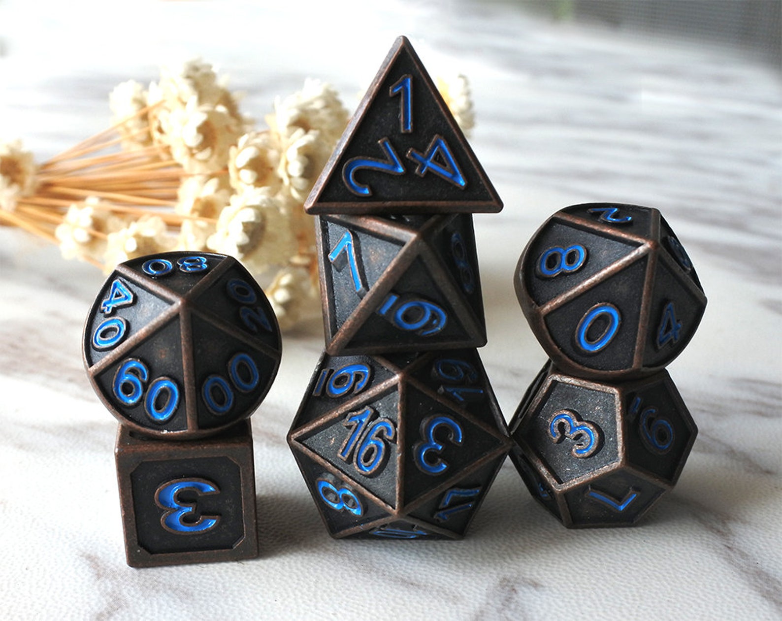 Set di dadi DND in metallo nero argento Drago e dungeon Set - Etsy Italia