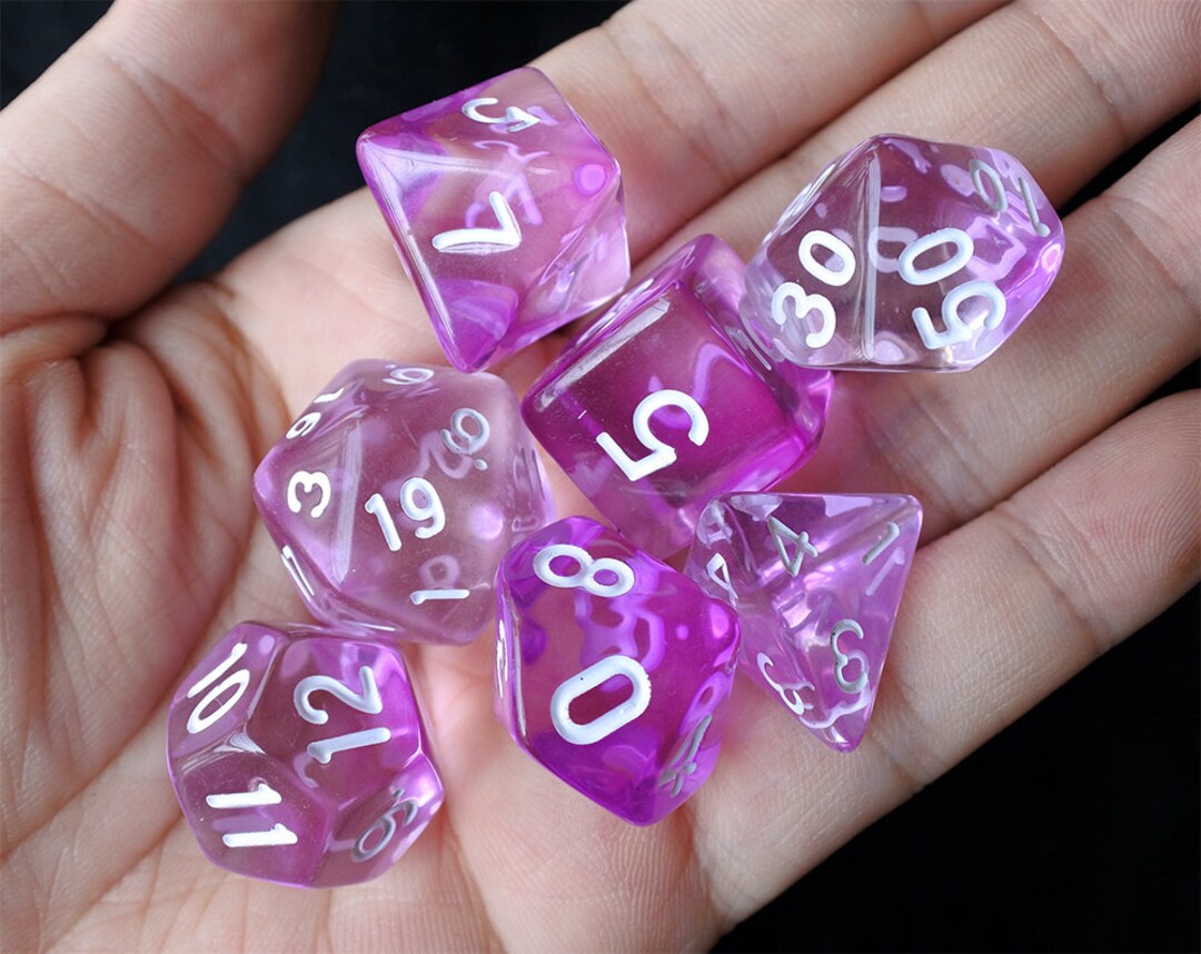 Dnd Dice Set / Purple Translucent Polyhedral Dice / D&D Dice, Dungeons ...