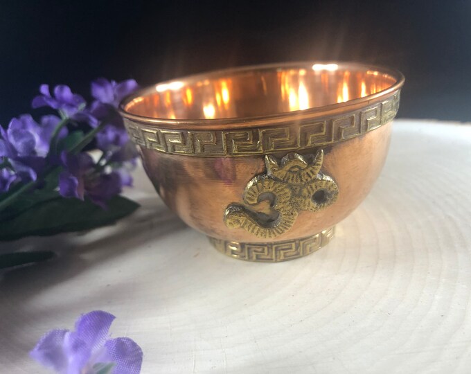 Tibetan OM Offering Bowl, Copper Offering Bowl, Tibetan Bowl, Blessing ...