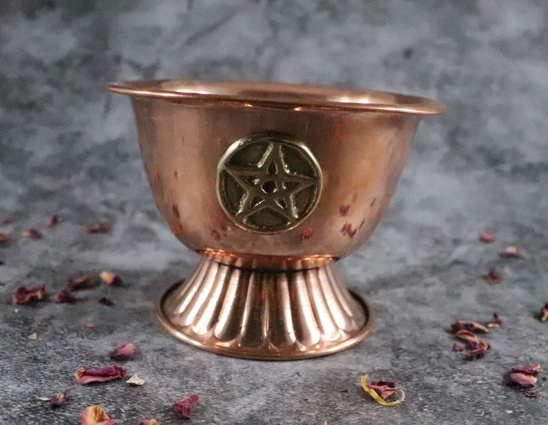 Copper Offering Bowl Copper Pentagram Chalice Copper Altar - Etsy