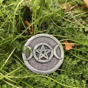 Silver Triple Moon Altar Tile, Triple Moon Altar Plate, Triple Moon ...