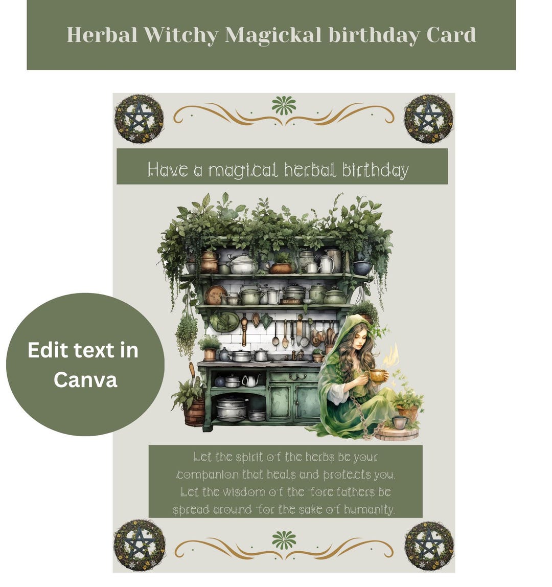 Wiccan Birthday Printable Digital Card - Etsy