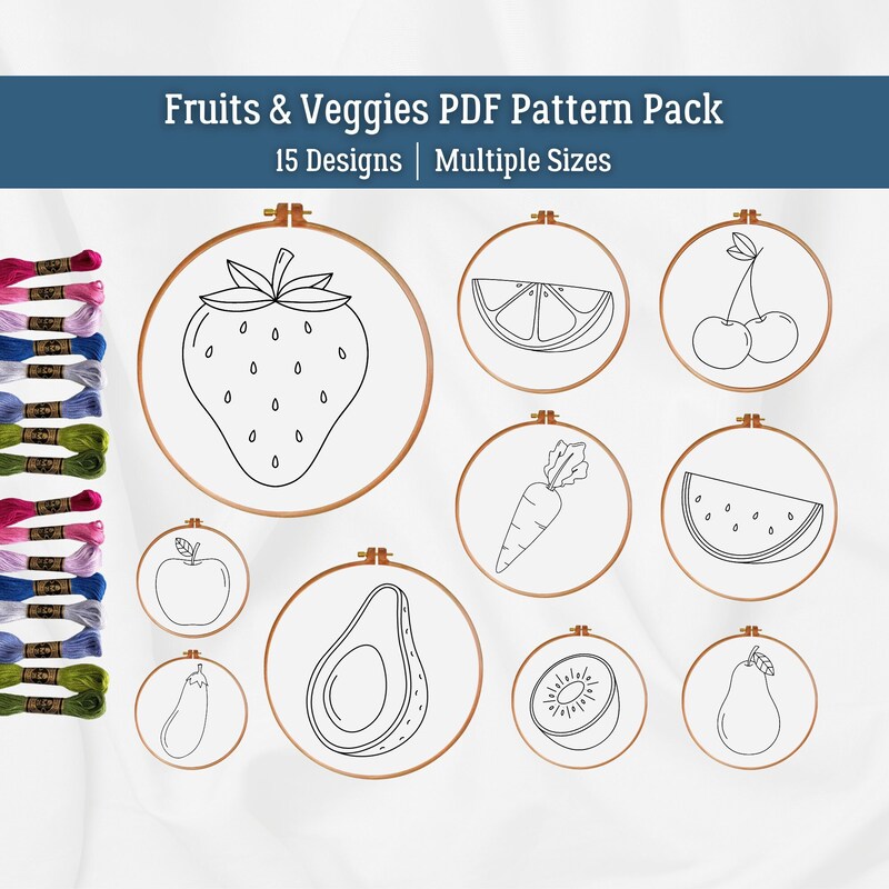 Fruit Embroidery Pattern - Etsy