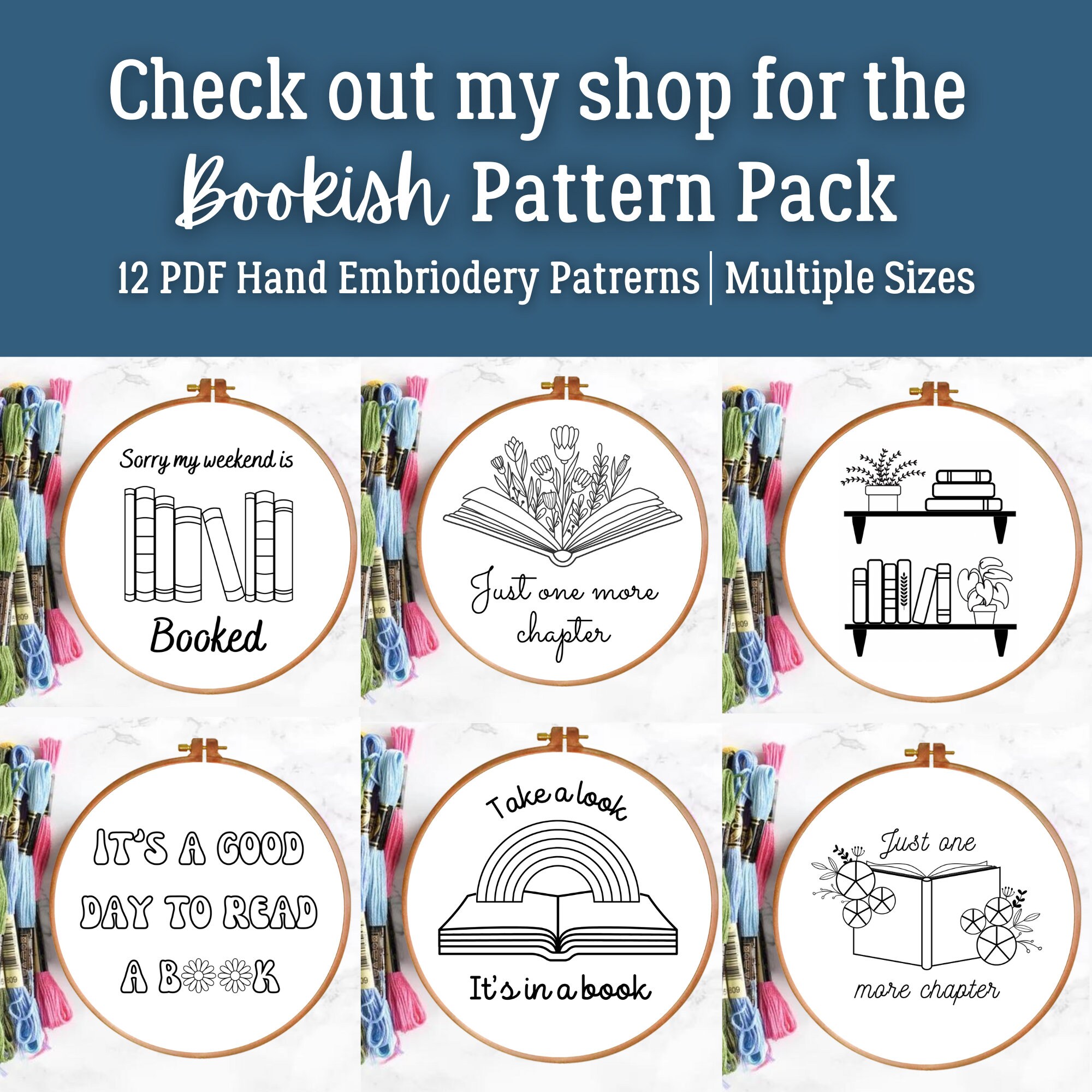 PDF Hand Embroidery Pattern, Reading, Rainbow, Take A Look, Beginner ...