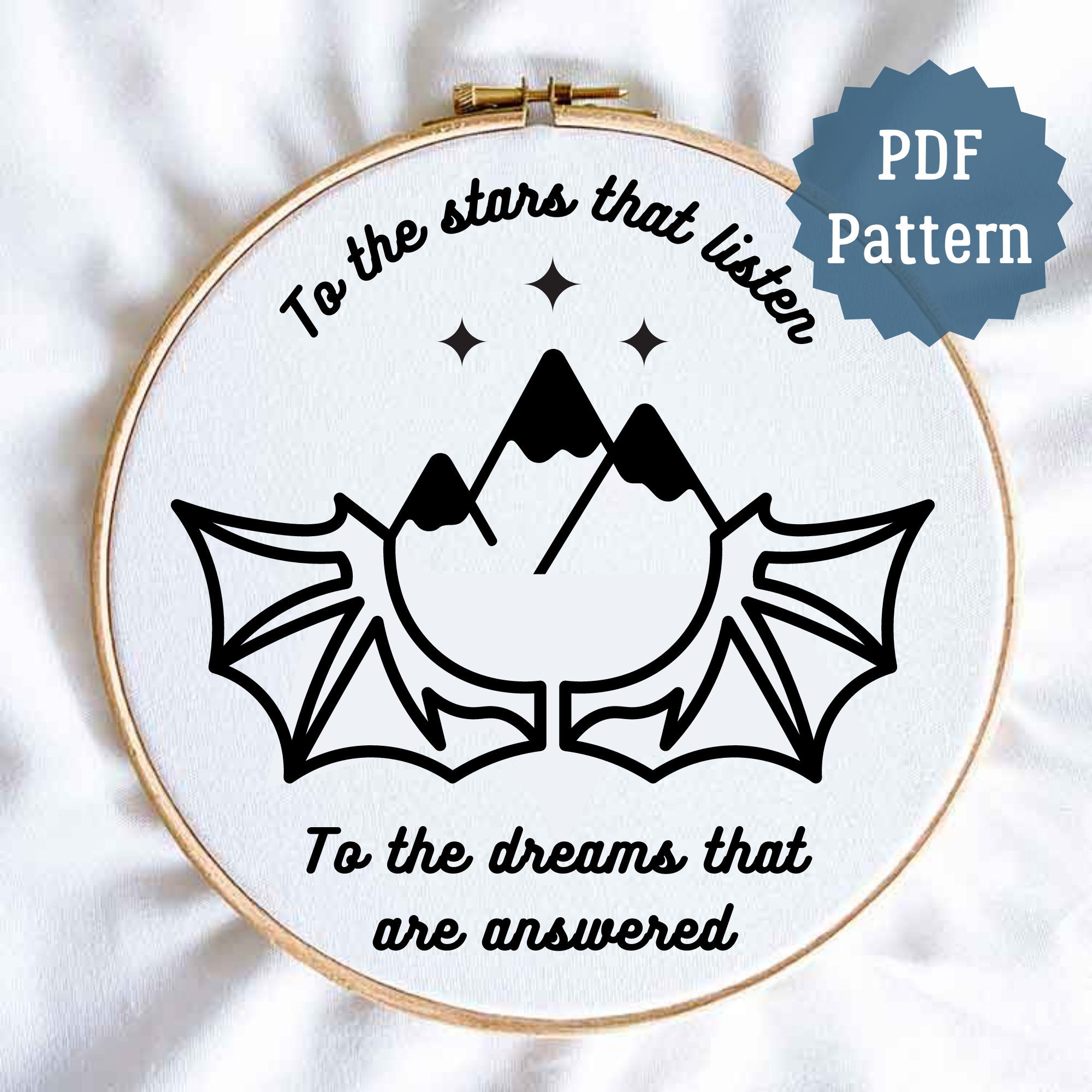 PDF Hand Embroidery Pattern, ACOTAR, to the Stars Who Listen to the ...