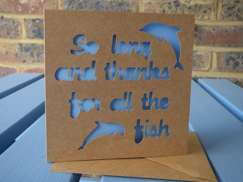 So Long and Thanks for All the Fish Leaving Card - Etsy UK