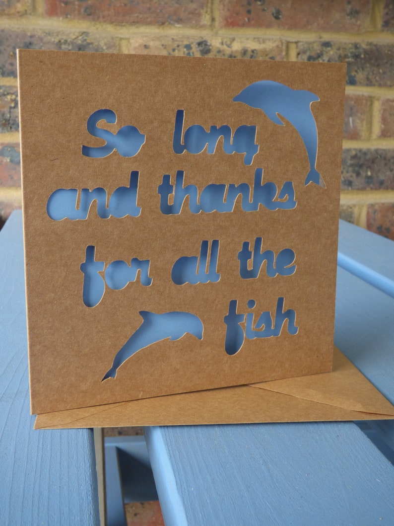 So Long and Thanks for All the Fish Leaving Card - Etsy UK