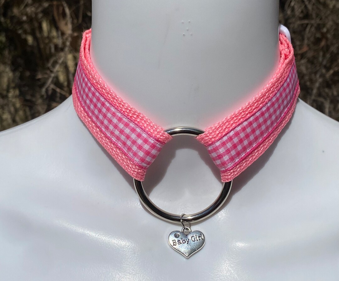 Baby Girl Pink Gingham Collar Choker Plaid Human Pup Puppy Furry ...