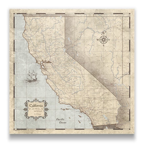 California Travel Push Pin State Map Modern Cork Push Pin - Etsy