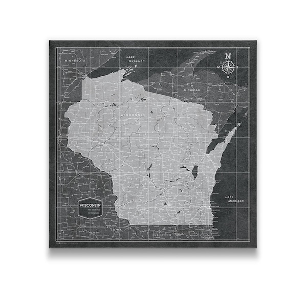 Wisconsin Map Push Pin - Etsy
