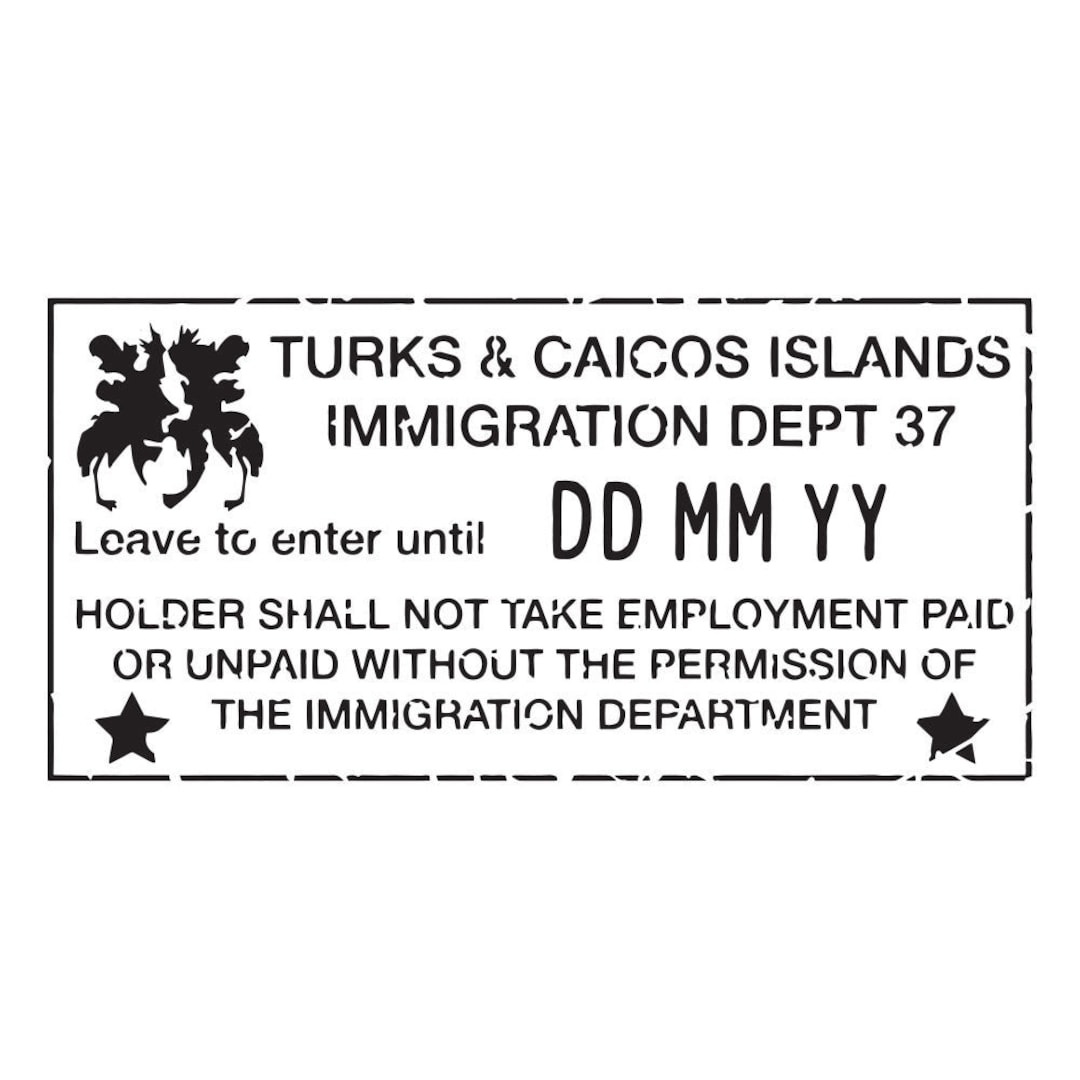 Turks and Caicos - Passport Stamp Decal - Etsy