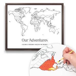 Paint Your Own Mini World Map - Coloring Map - DIY Blank Map Wall Art ...