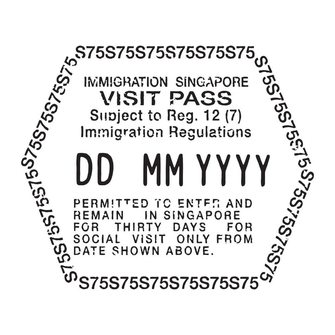 Singapore - Passport Stamp Decal - Etsy