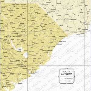 Push Pin South Carolina Map pin Board Yellow Color Splash - Etsy