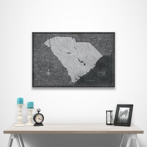 South Carolina Travel Push Pin State Map Modern Cork Pin - Etsy