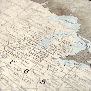 Rustic Vintage Map Poster - USA Map - Etsy