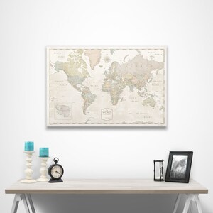 Personalizable World Travel Map Poster - Desert Sunrise Style - Etsy