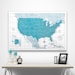 USA Map Poster Teal Color Splash - Etsy