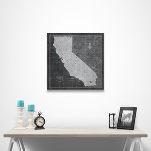 California Travel Push Pin State Map - Modern Cork Push Pin Canvas ...