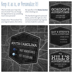 South Carolina Travel Push Pin State Map Modern Cork Pin - Etsy