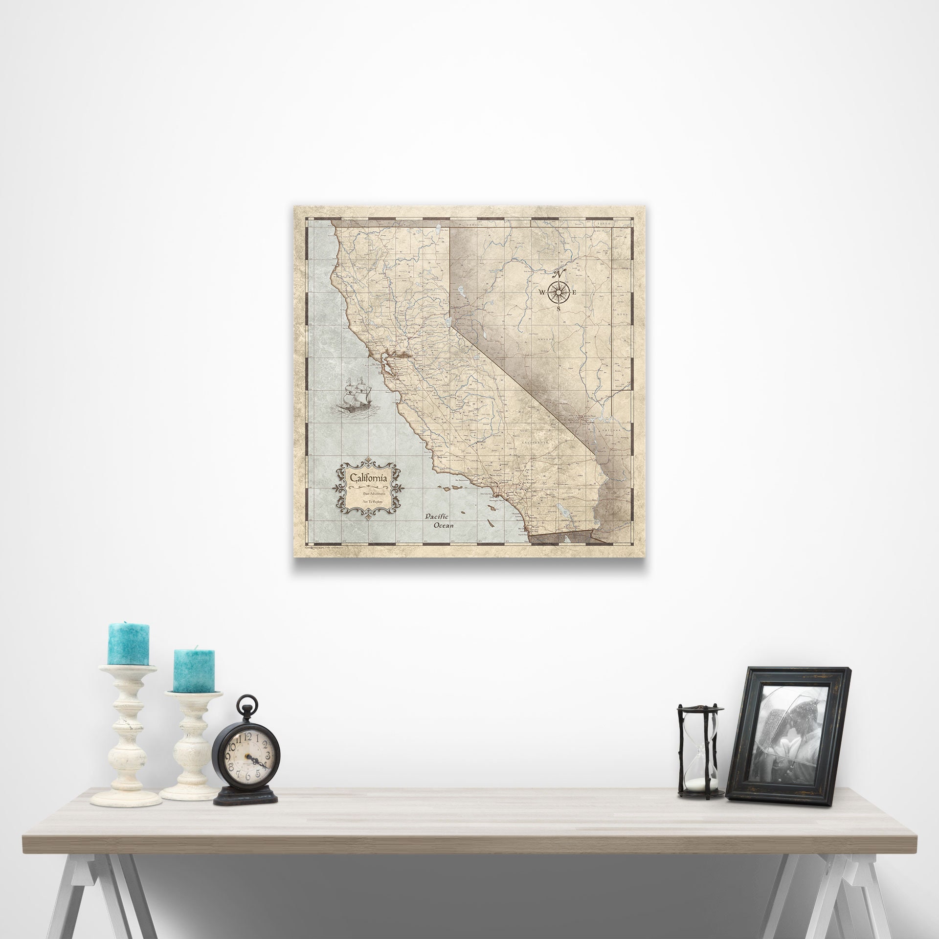 California Travel Push Pin State Map Rustic Vintage Cork | Etsy