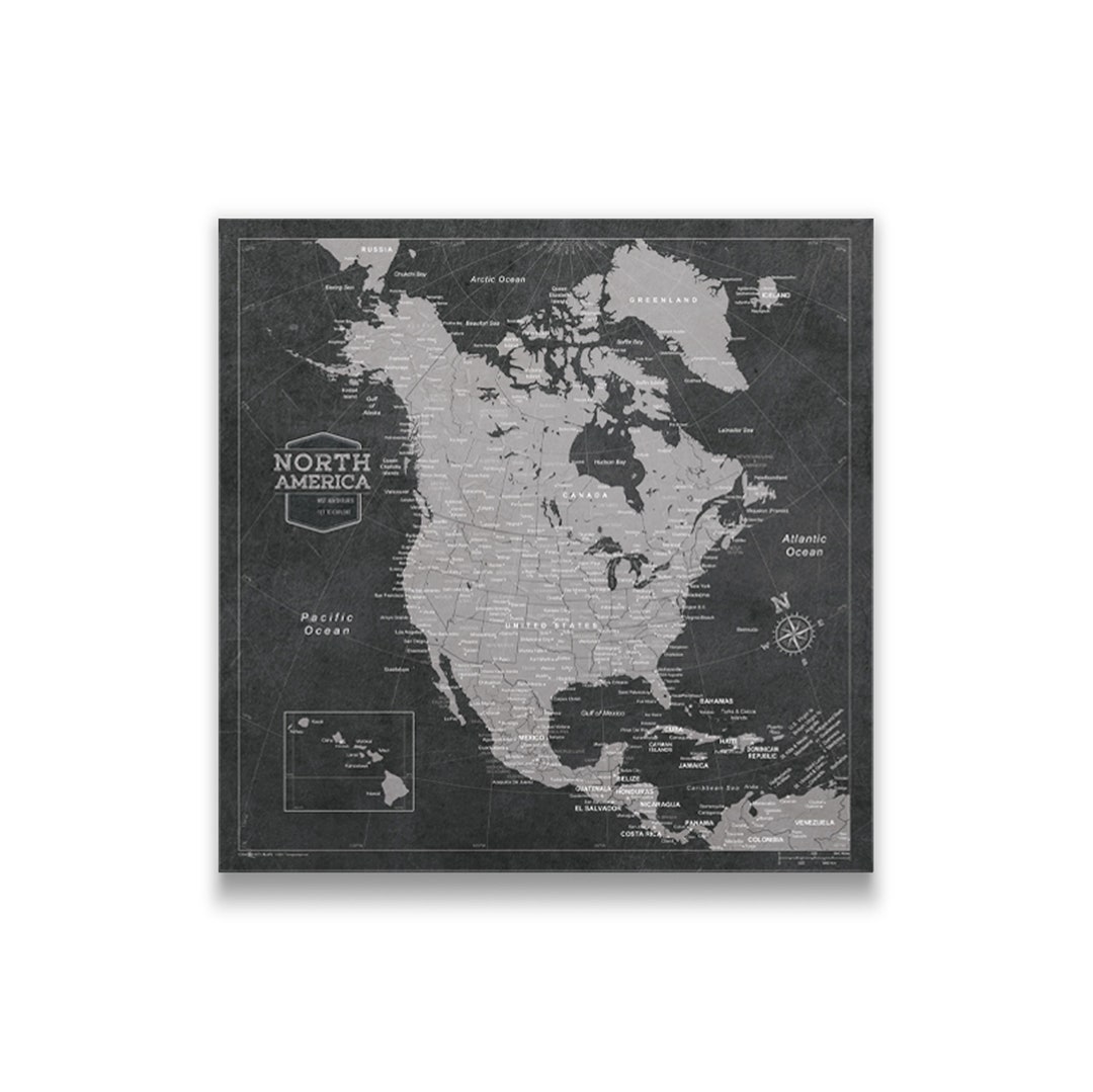 North America Travel Push Pin State Map - Modern Cork Pin Board Canvas ...