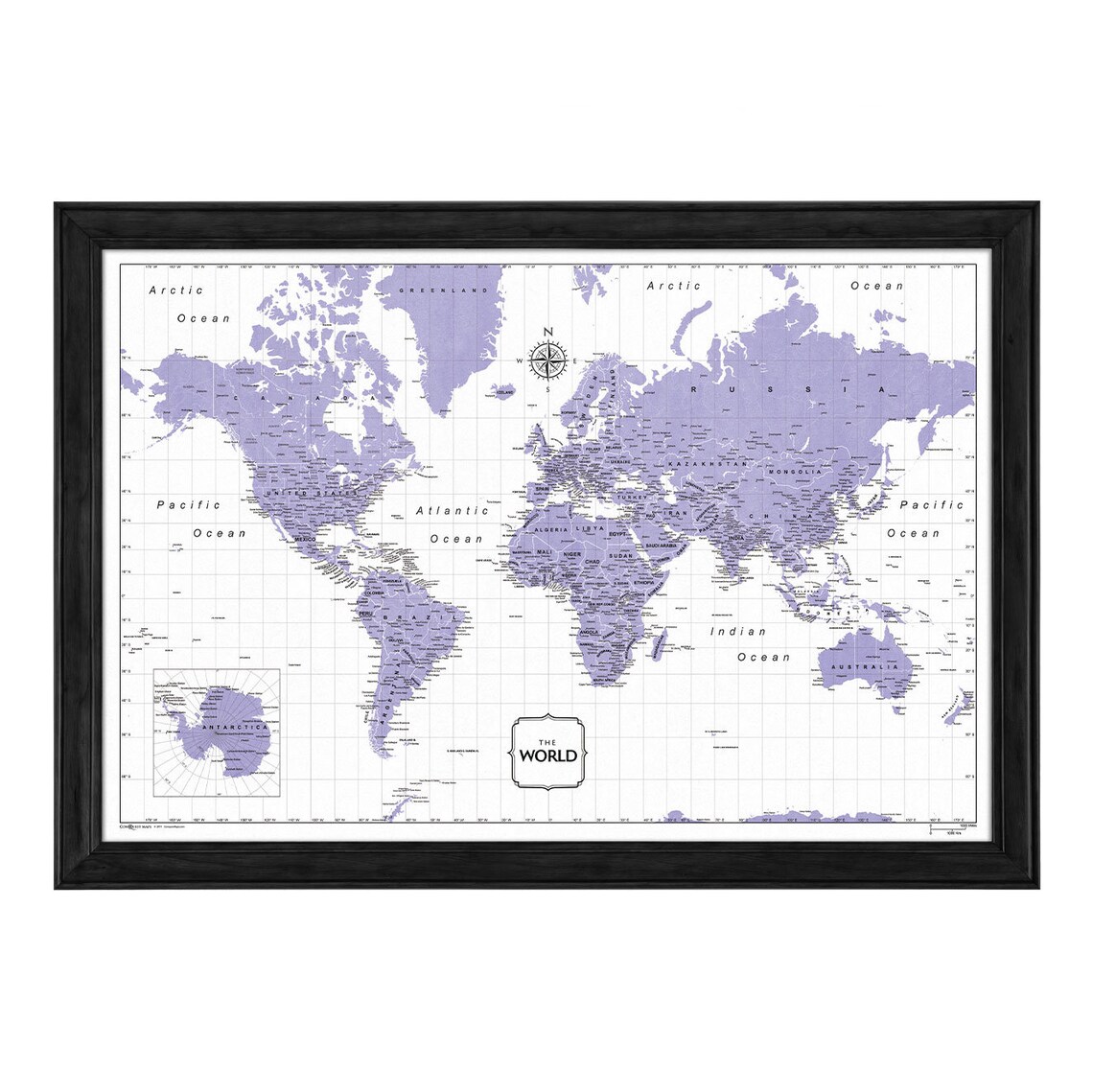 World Map Poster Purple Color Splash | Etsy