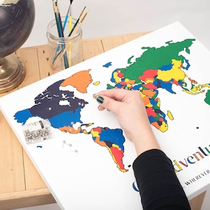 Paint Your Own Mini World Map - Coloring Map - DIY Blank Map Wall Art ...