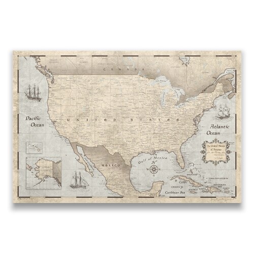 World Map Poster Rustic Vintage Style Travel Map - Etsy