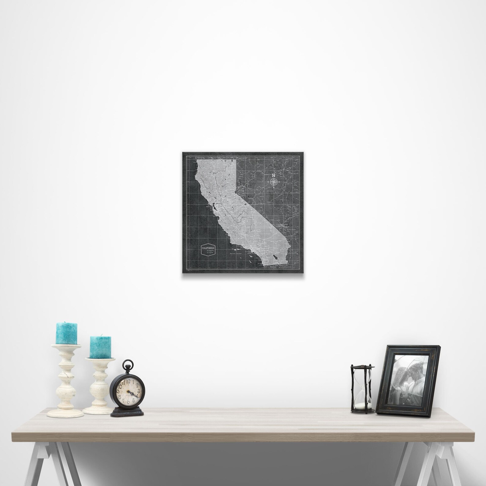 California Travel Push Pin State Map - Modern Cork Push Pin Canvas ...