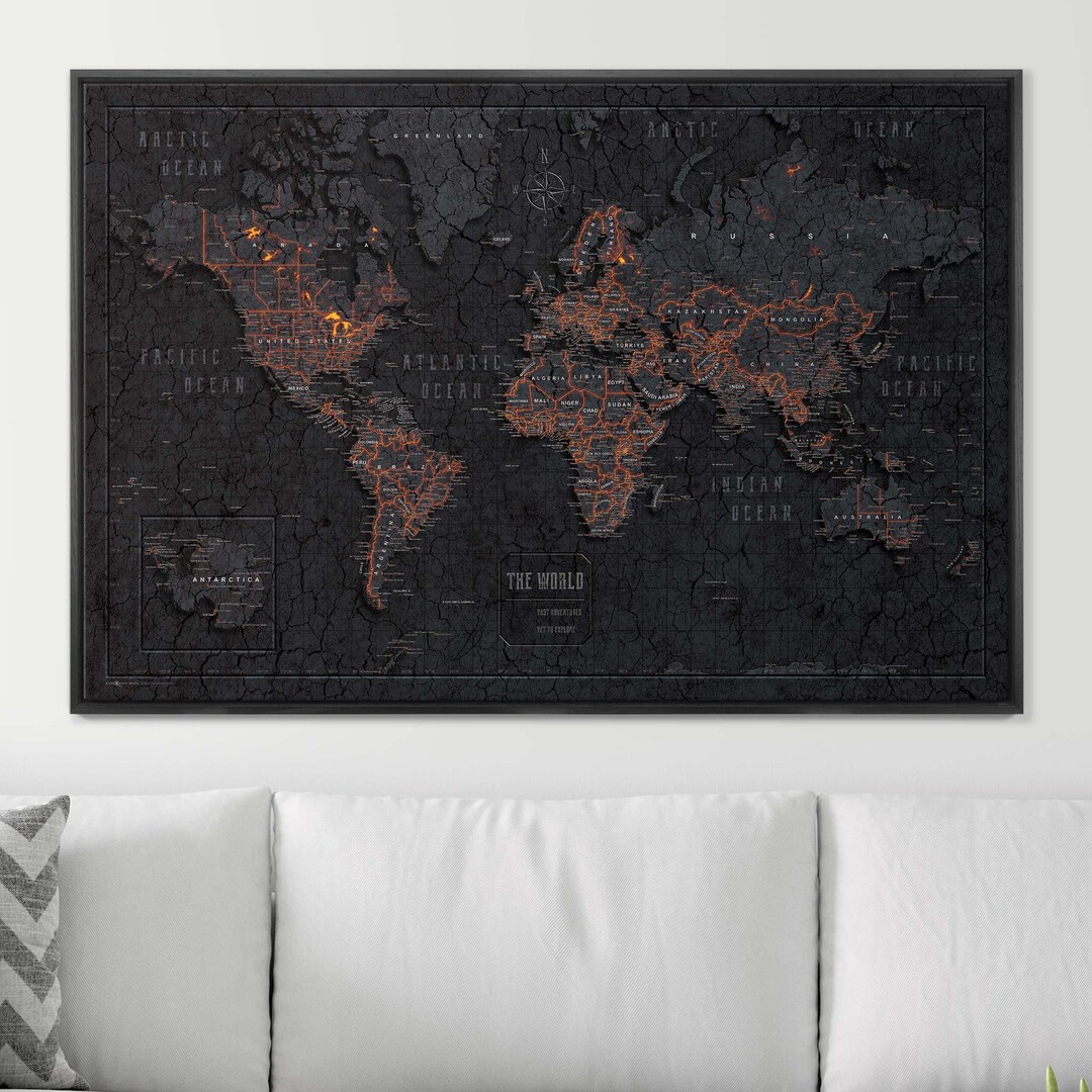 World Push Pin Travel Map Pin Board - Halloween Decor - Conquest Maps ...