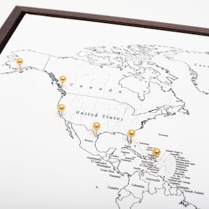 Push Pin Mini World Travel Map - Countries Labeled - Personalizable ...